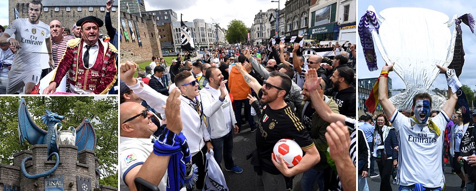 Thousands of Real Madrid and Juventus fans enjoy themselves in Cardiff ...