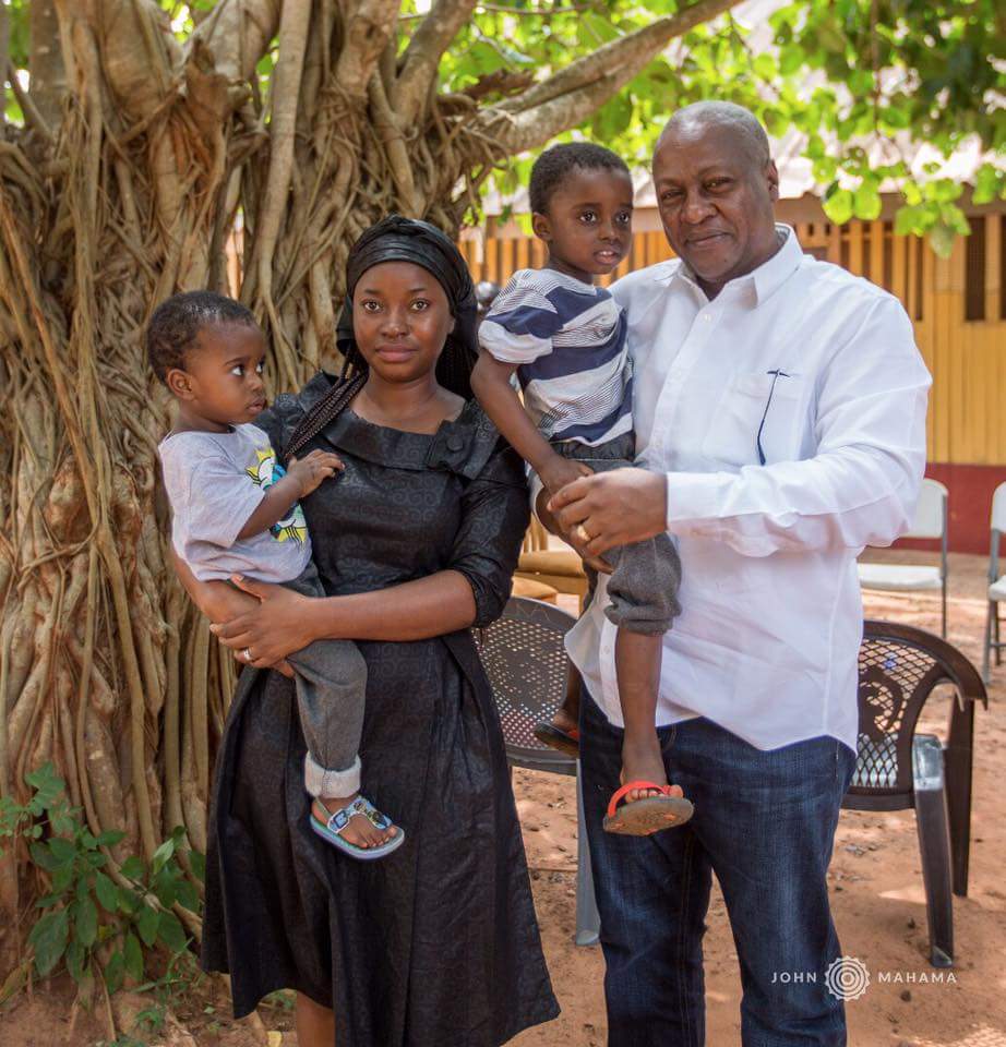 Former President Mahama checks on wife and kids of Major Adam Mahama ...