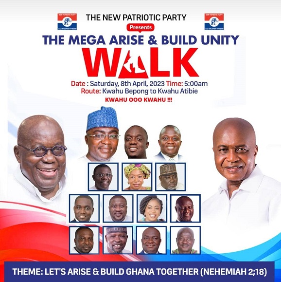 NPP's 'Mega Arise & Build Unity Walk' comes off today - Prime News Ghana