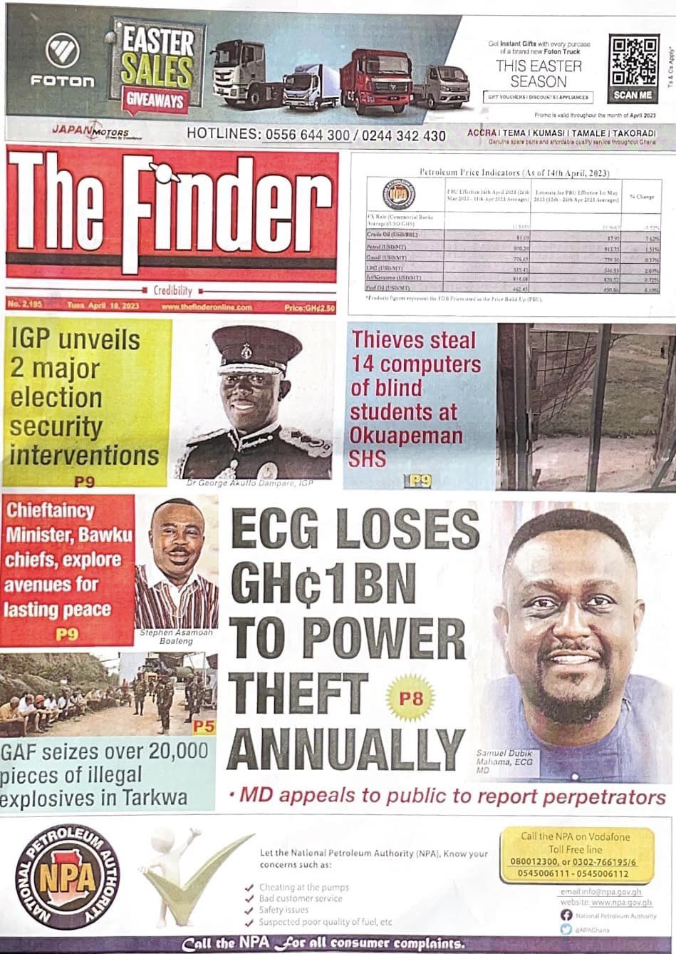 Newspaper headlines: Tuesday, April 18, 2023 - Prime News Ghana