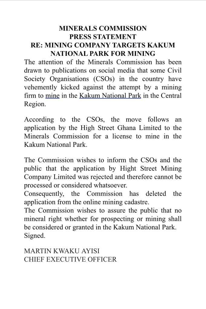Minerals Commission rejects application by High Street Ghana Limited to ... Minerals Commission rejects application by High Street Ghana Limited to ...