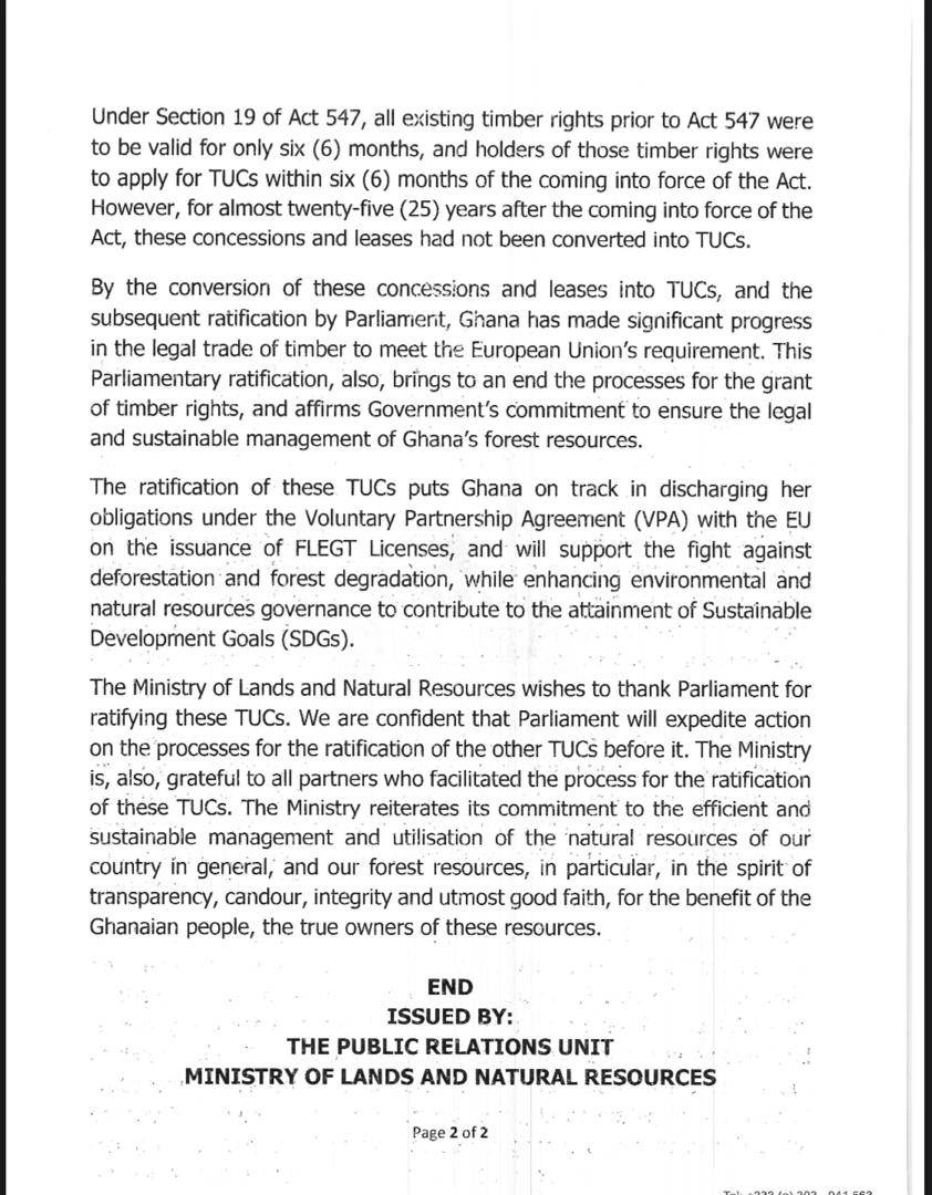 Parliament ratifies Timber Utilisation Contracts for sustainable timber ...