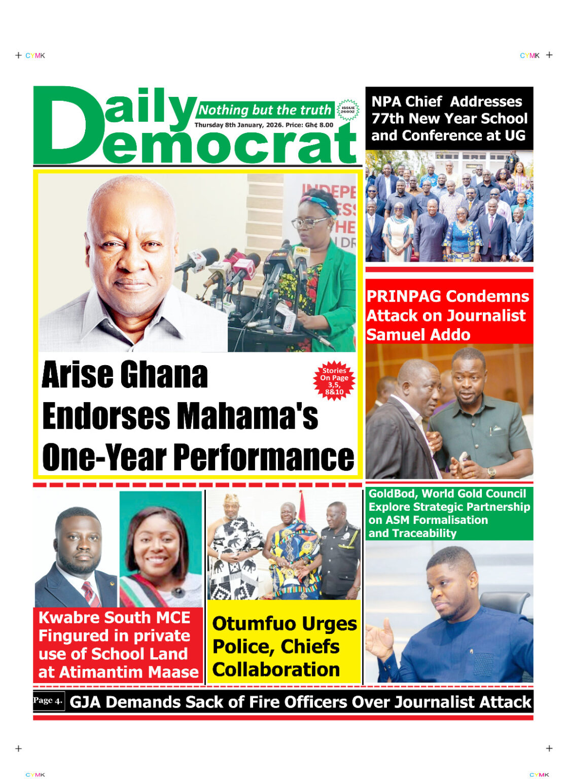 Newspaper headlines: Thursday, January 8, 2026 - Prime News Ghana