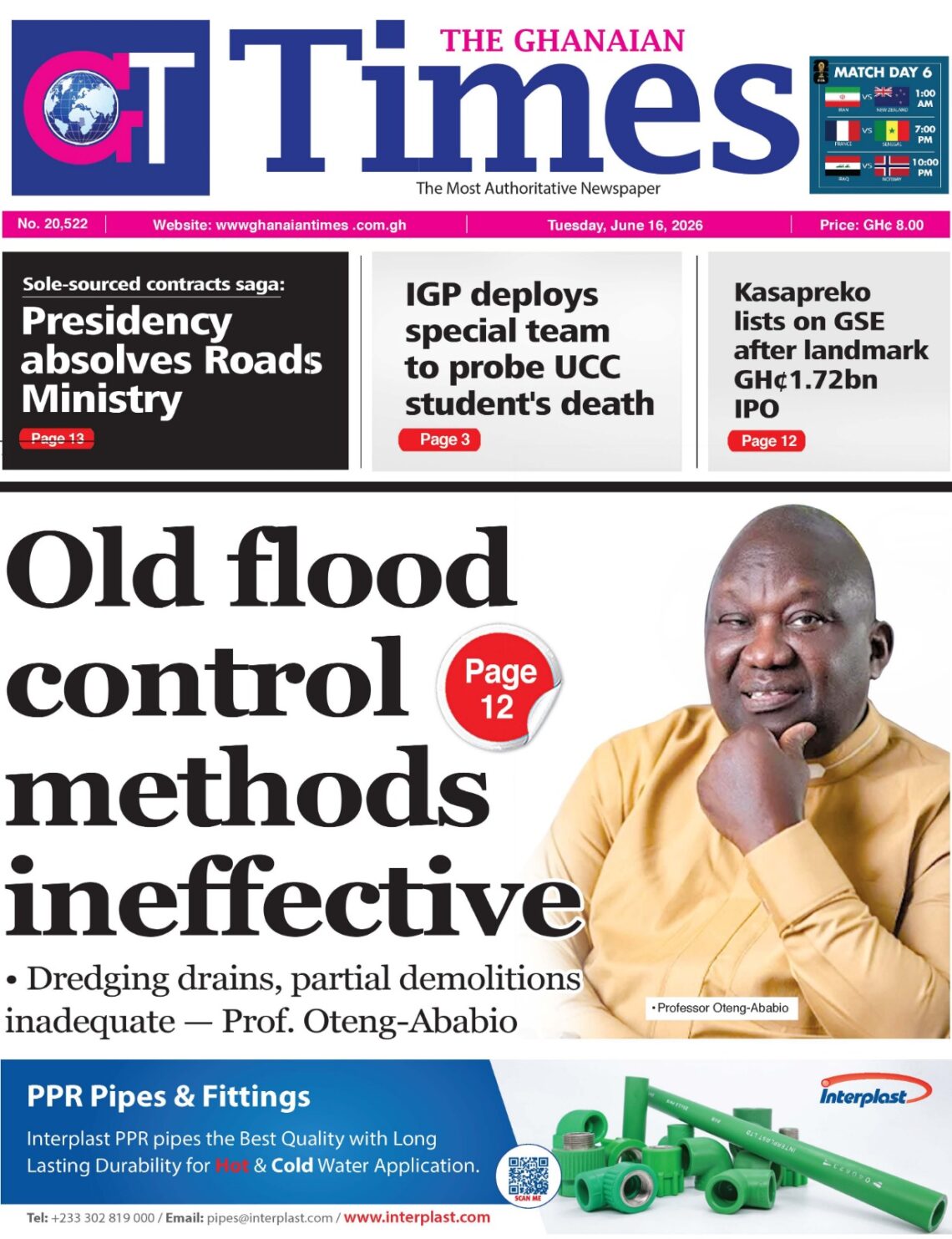 Newspaper headlines: Tuesday, June 16, 2026 - Prime News Ghana