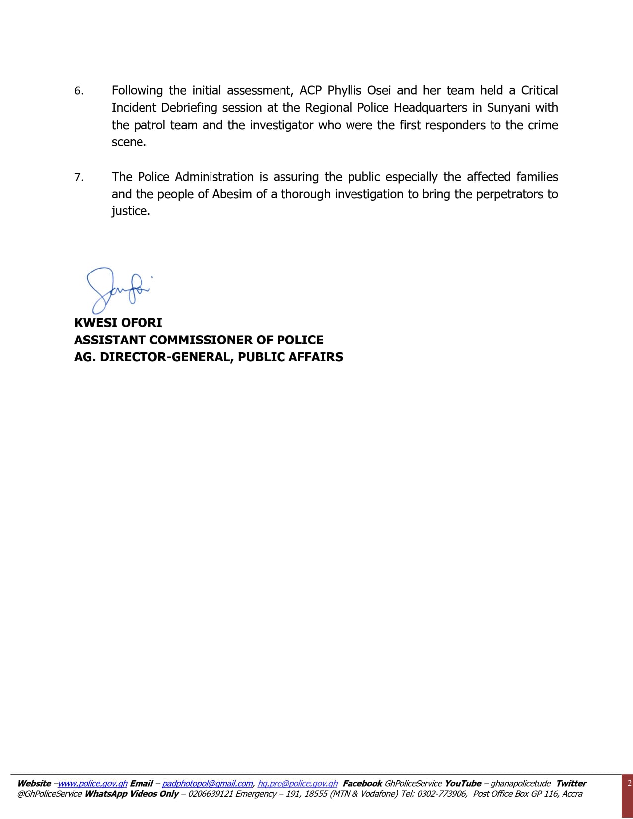 Update: Police discovers where suspect in Abesim killings buried ...