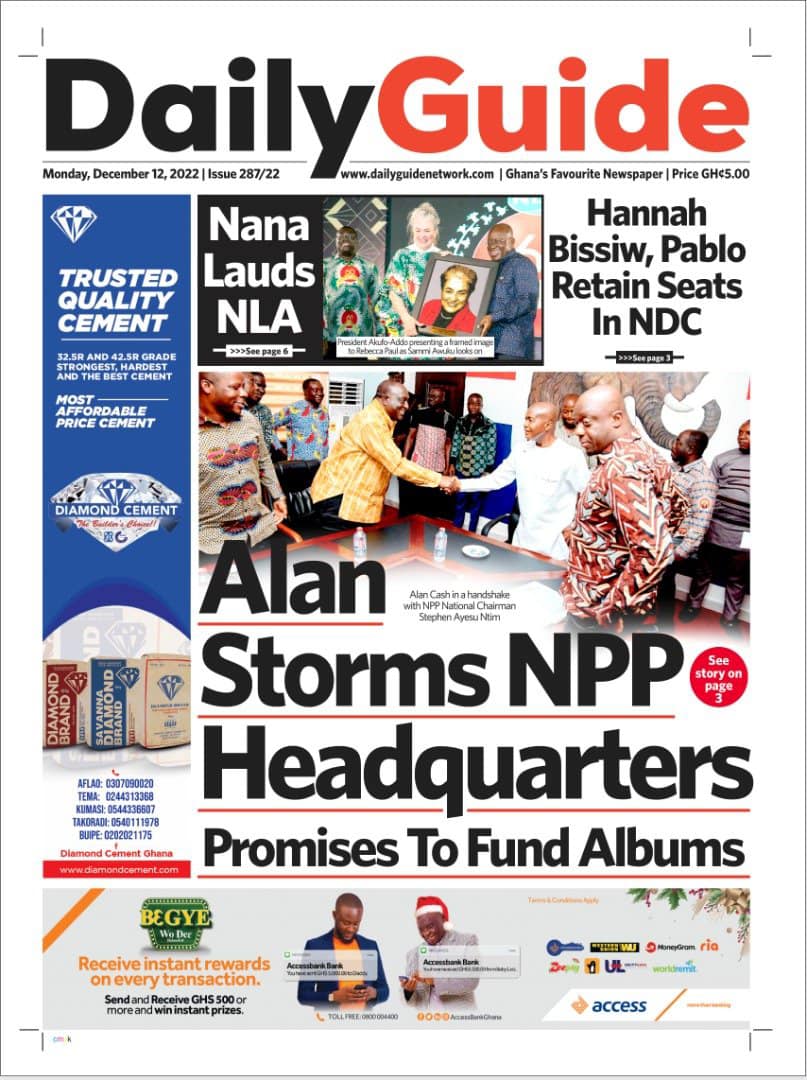 Newspapers headlines: Monday, December 12, 2022 - Prime News Ghana