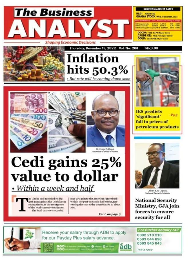 Newspapers headlines: Thursday, December 15, 2022 - Prime News Ghana