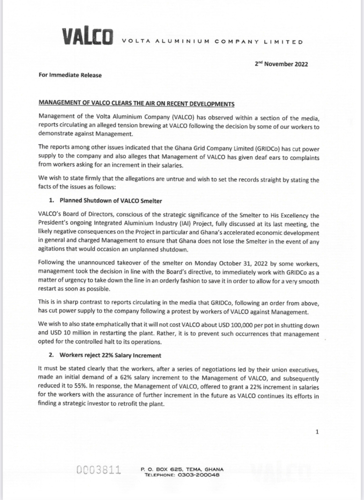 Valco Workers demand over 50% salary increment - Prime News Ghana