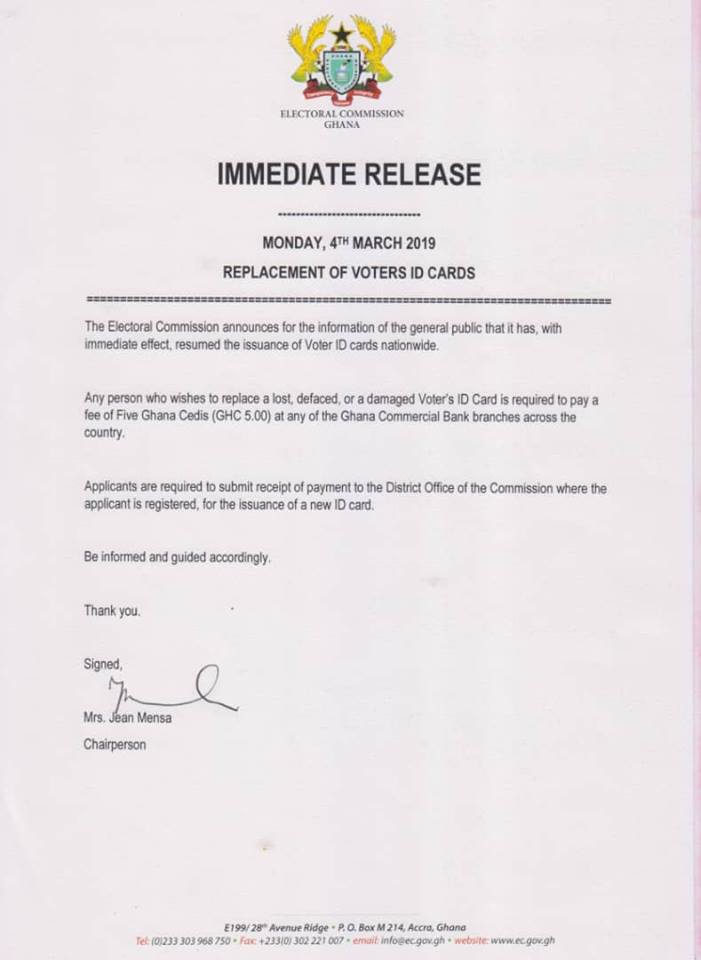 EC recommences Voter ID card replacement exercise - Prime News Ghana