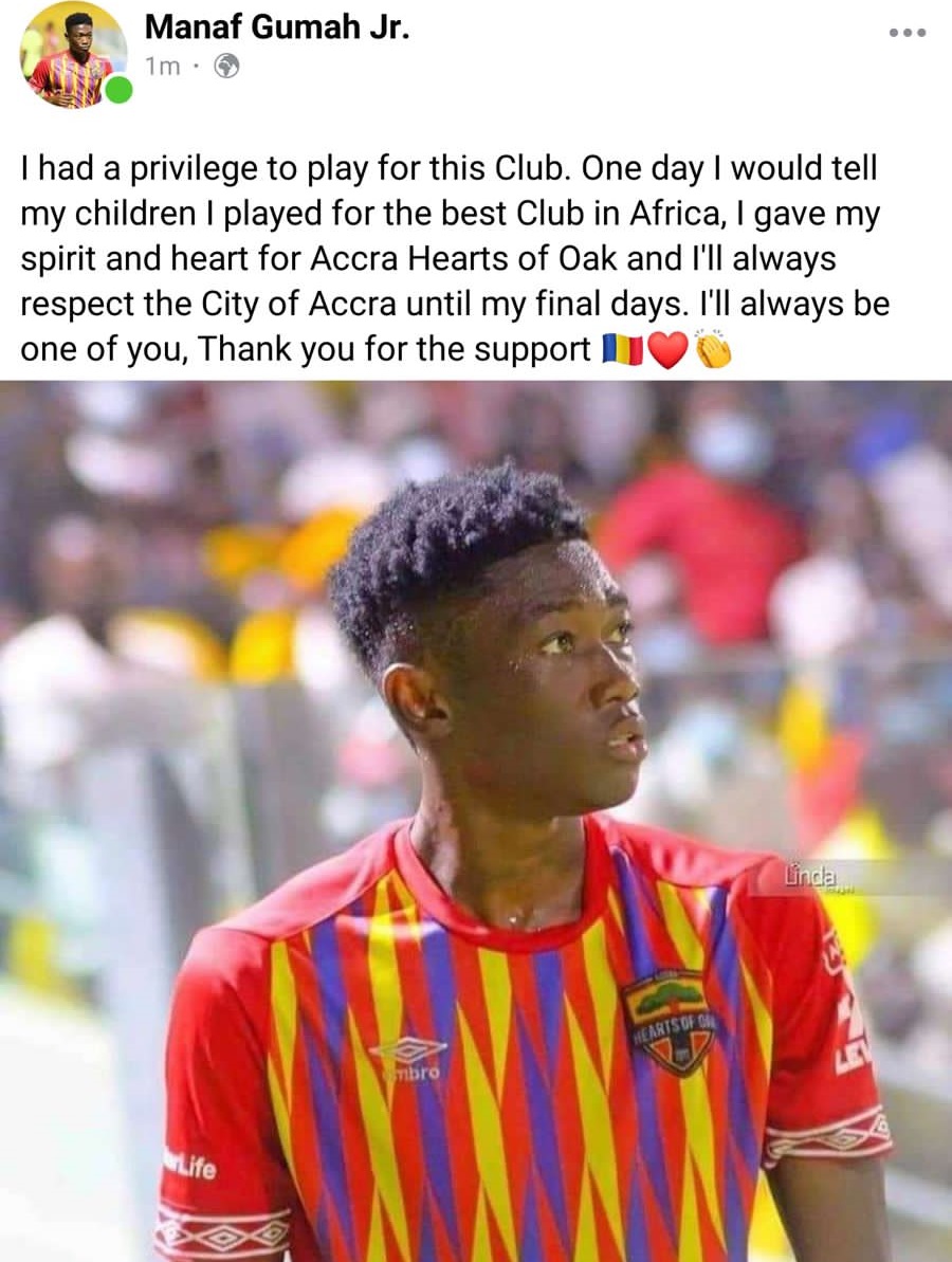 'I will always be one of you' - Manaf Umar bids farewell to Hearts of ...