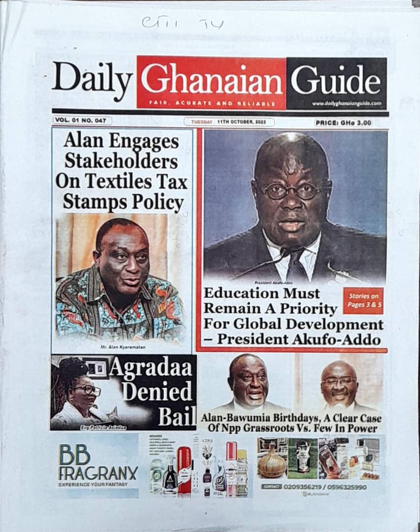 Newspapers headlines: Tuesday, October 11, 2022 - Prime News Ghana
