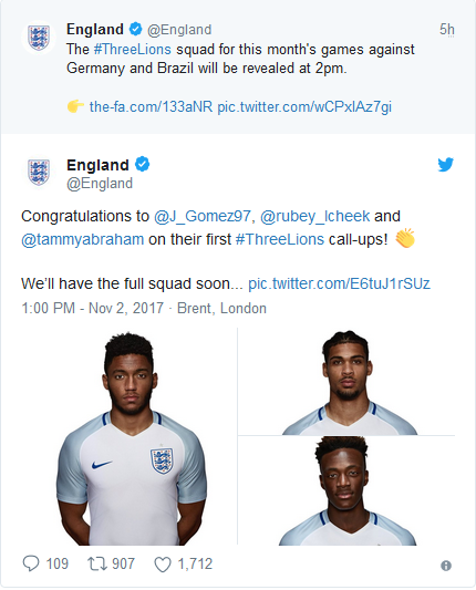 Trio get first England call-ups - Prime News Ghana